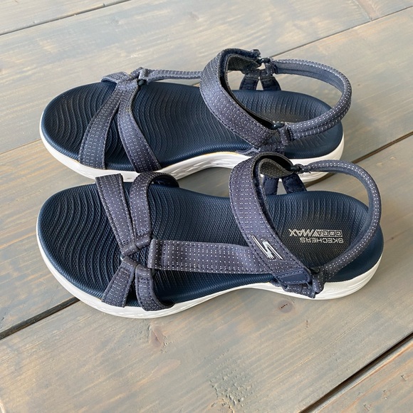 Skechers | Shoes | Skechers Dark Blue Strappy Sandals | Poshmark